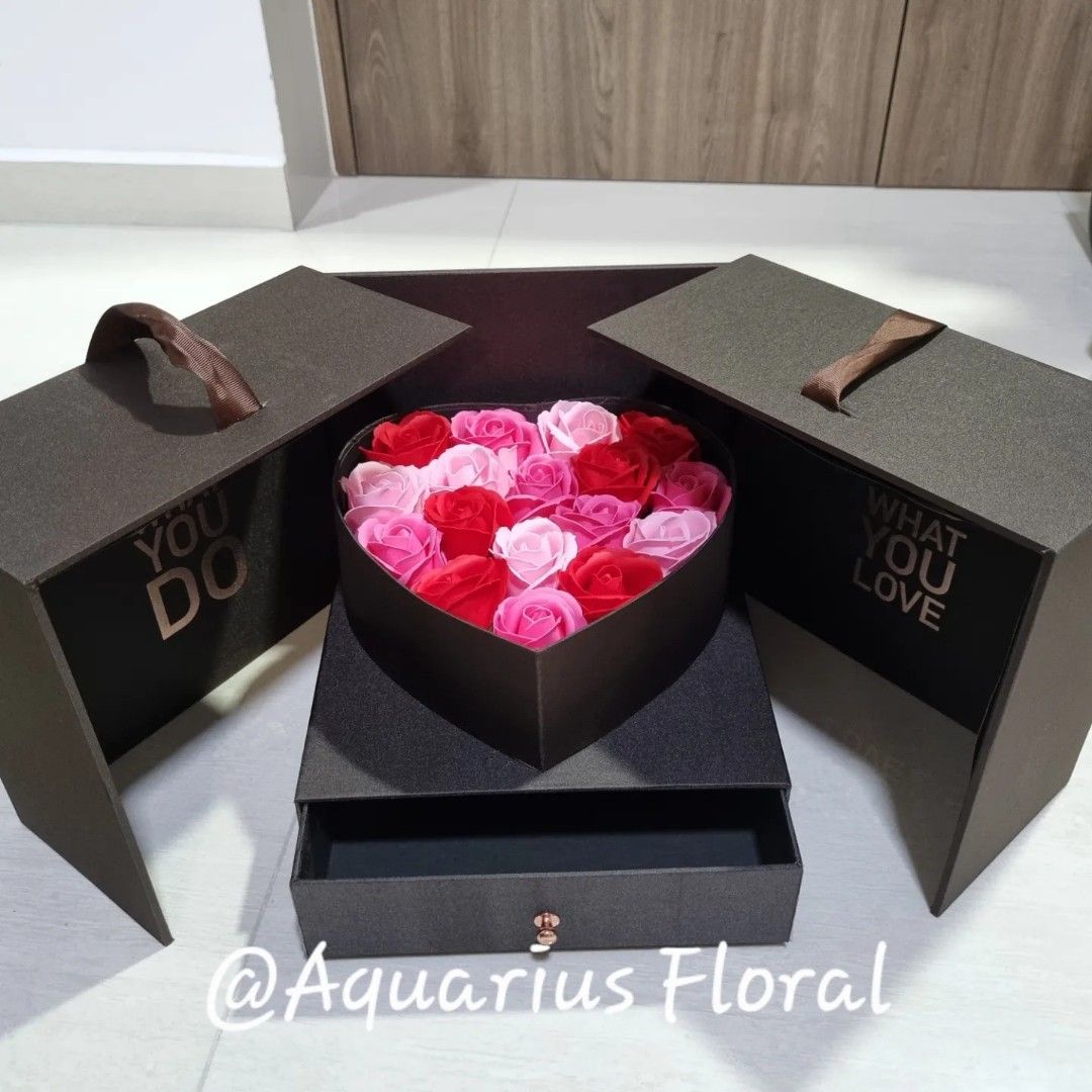 Flower Gift Boxes For Your Love Ones, Furniture & Home Living, Home Decor, Artificial Plants ...