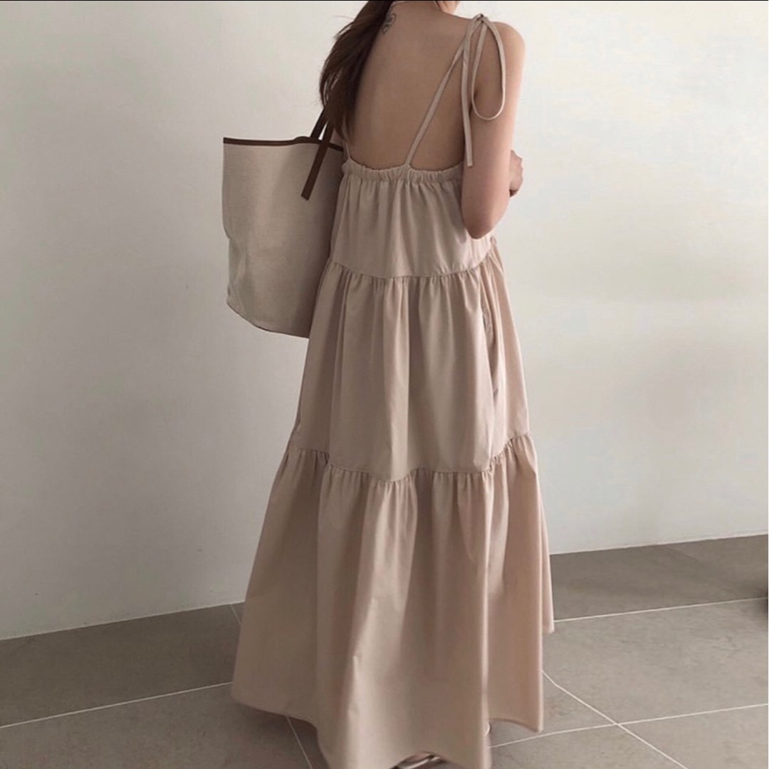 Flowy Nude Beach Dress, Women's Fashion, Dresses & Sets, Dresses on ...