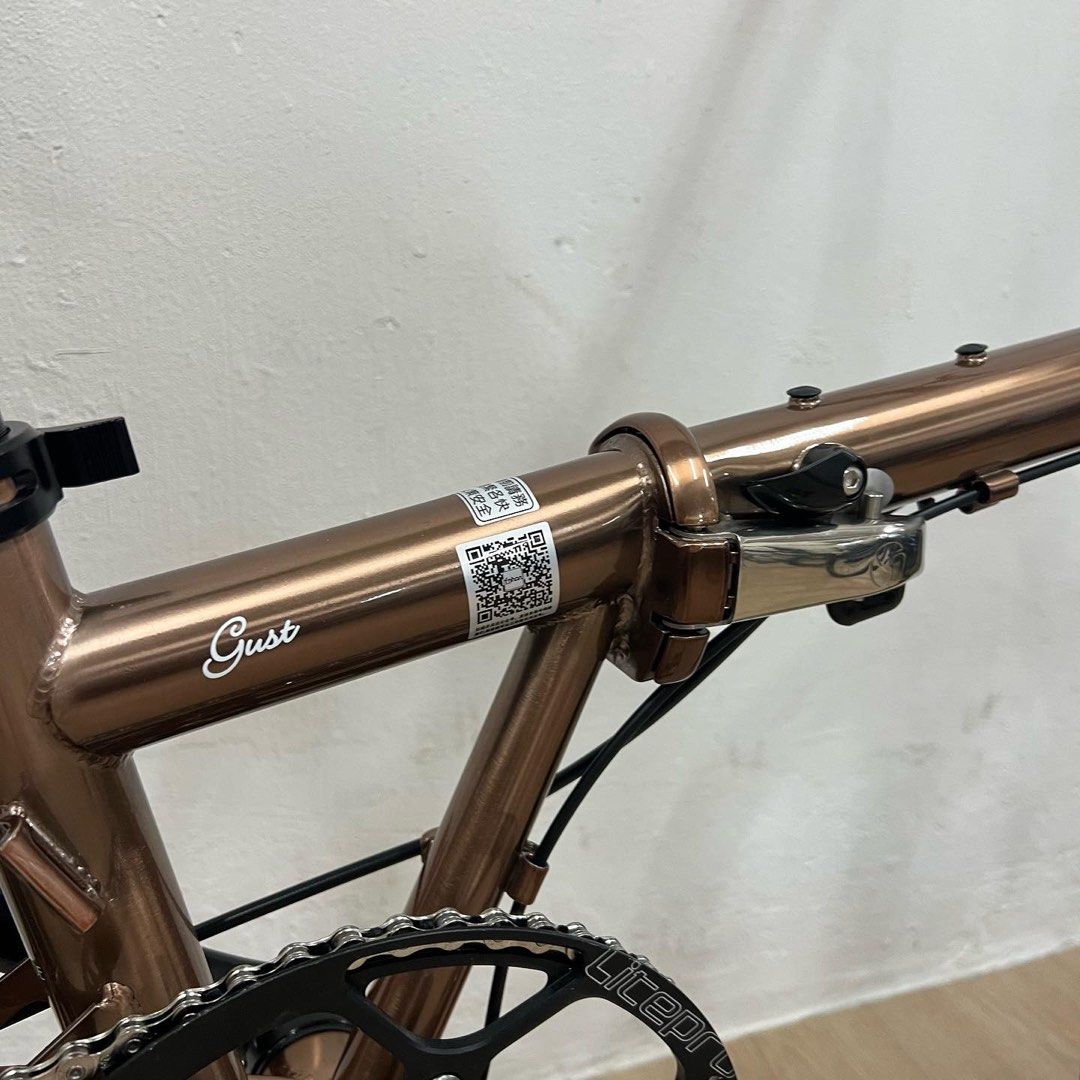 Fnhon gust foldable bike rose gold titanium foldie shimano litepro ...