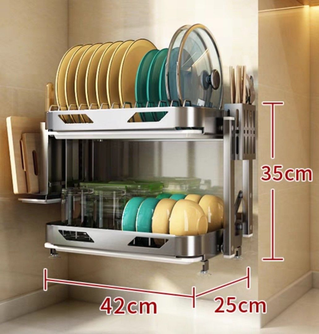 Foldable Stainless Steel Dish Rack Table top or wall mount BNIB ...