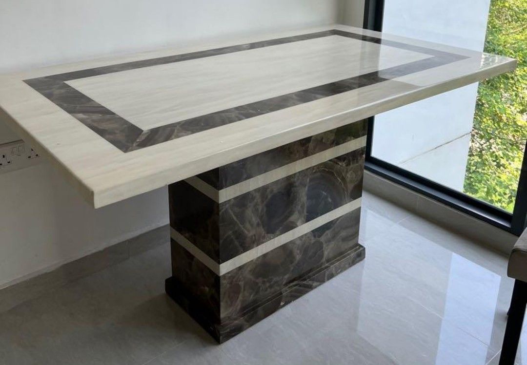 Full Marble Dining Table (Urgently letting go!!), Furniture & Home ...