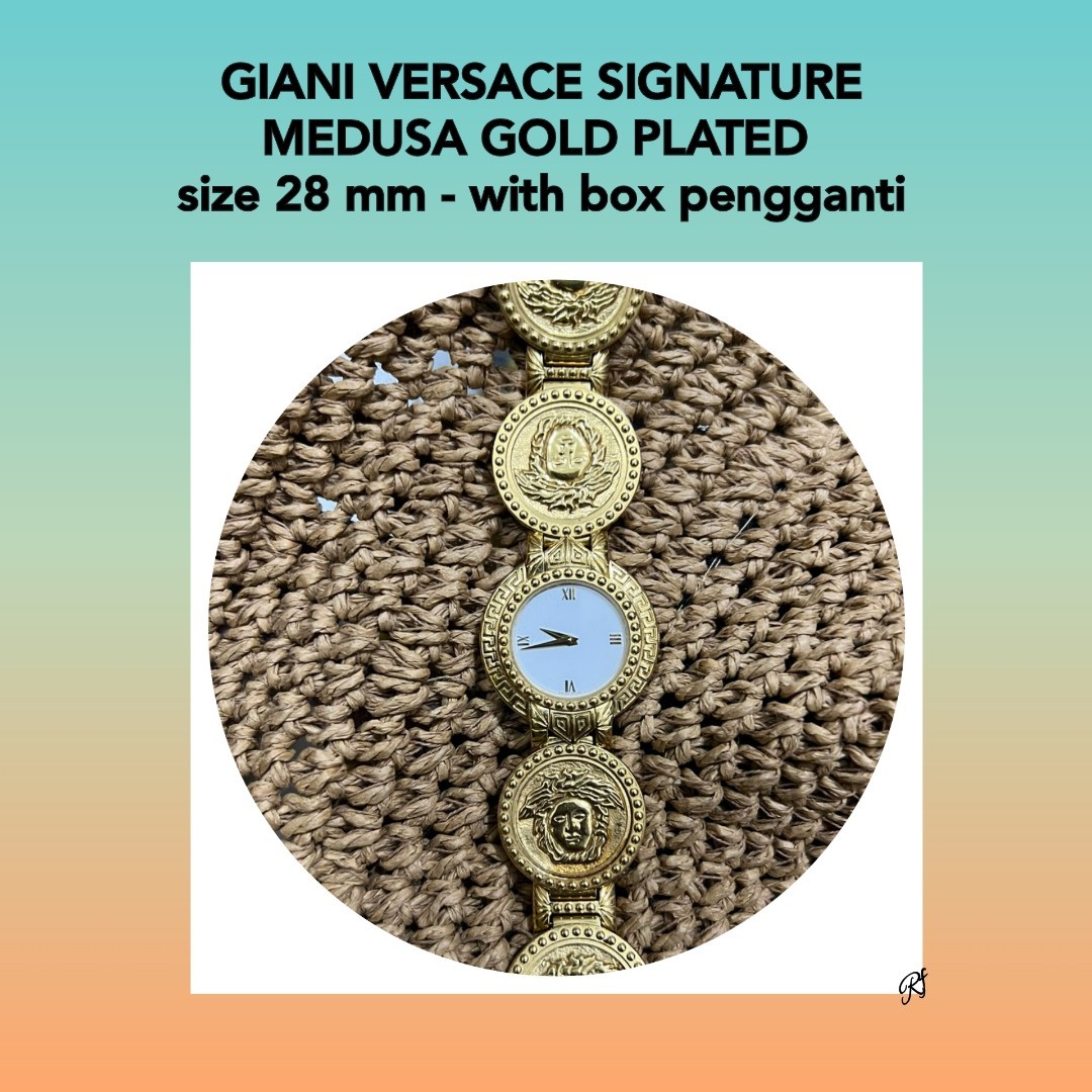 GIANI VERSACE SIGNATURE MEDUSA GOLD PLATED, Fesyen Wanita, Jam Tangan ...