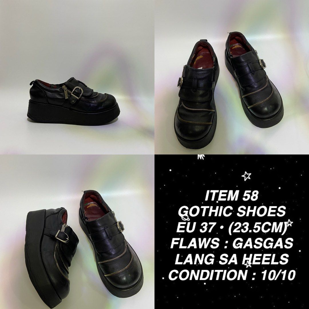 Gothic Shoes, Women's Fashion, Footwear, Loafers on Carousell