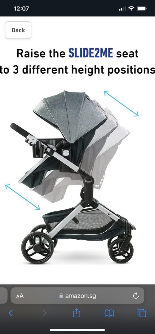 Graco Modes Nest Stroller, Baby Stroller with Height Adjustable Reversible Seat, Pram Mode ...