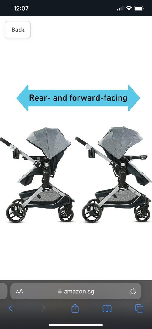 Graco Modes Nest Stroller, Baby Stroller with Height Adjustable Reversible Seat, Pram Mode ...
