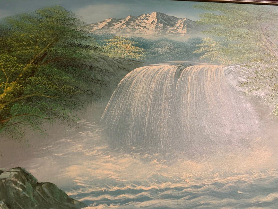 Hand painted mountain and waterfall scenery by Eric, Hobbies & Toys ...
