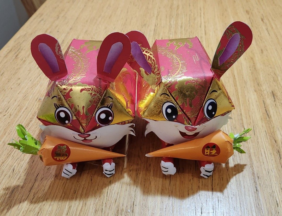 Handmade CNY angbao rabbit (ang pao bunnies), Hobbies & Toys ...
