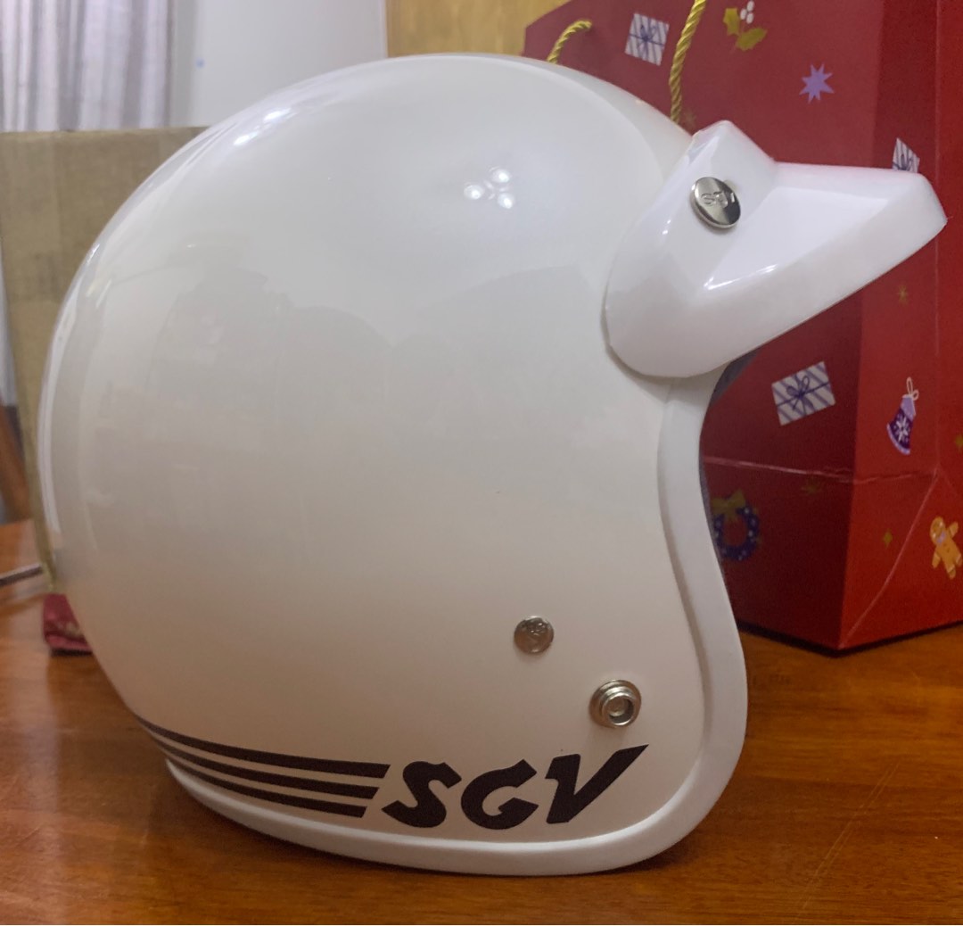 Helmet SGV SPECIAL PEARL WHITE RARE, Motorcycles, Motorcycle Apparel on ...
