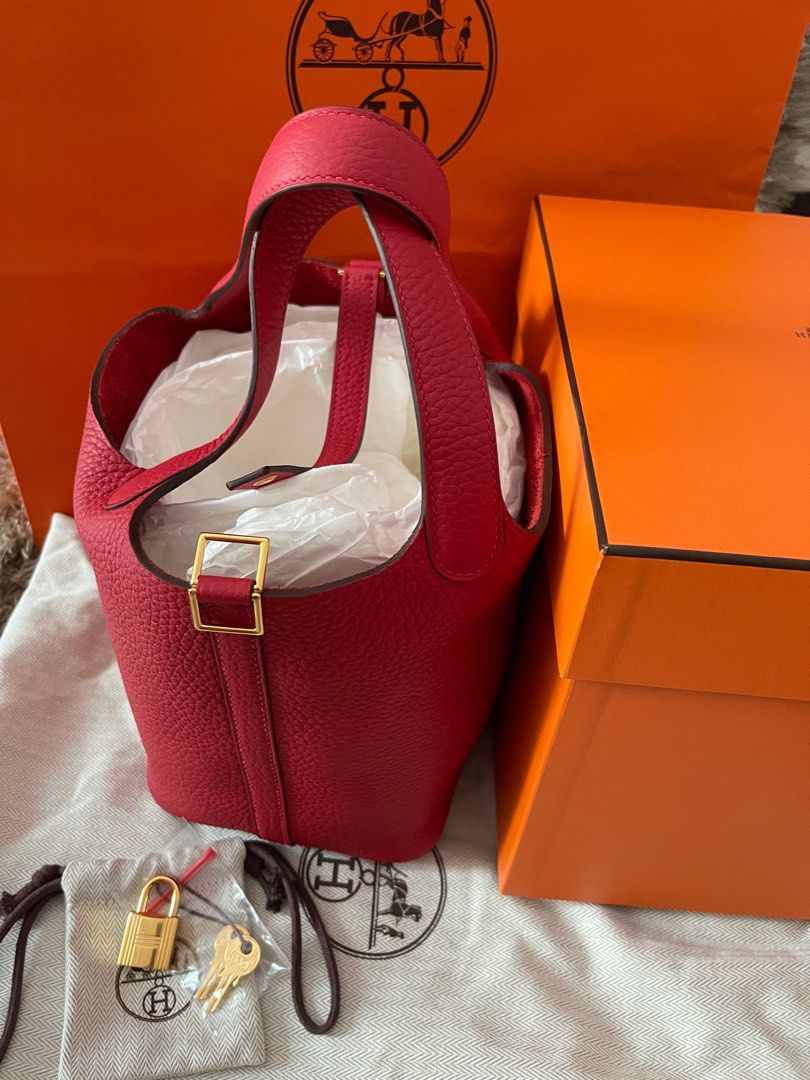 Hermes Bag Picotin 18 clem vermillon red merah ke pink gemas mewah new ...