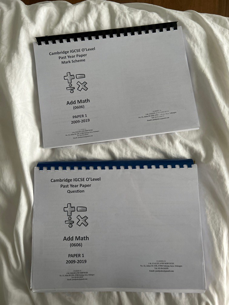 Igcse Additional Mathematics 0606 Paper 1 Past Year Questions And
