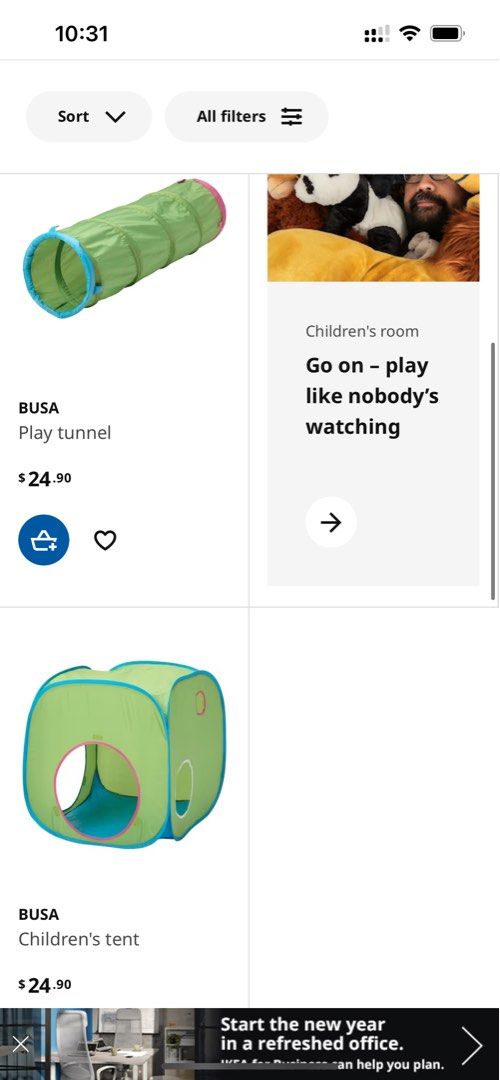 ikea BUSA tent and tunnel, Babies & Kids, Infant Playtime on Carousell