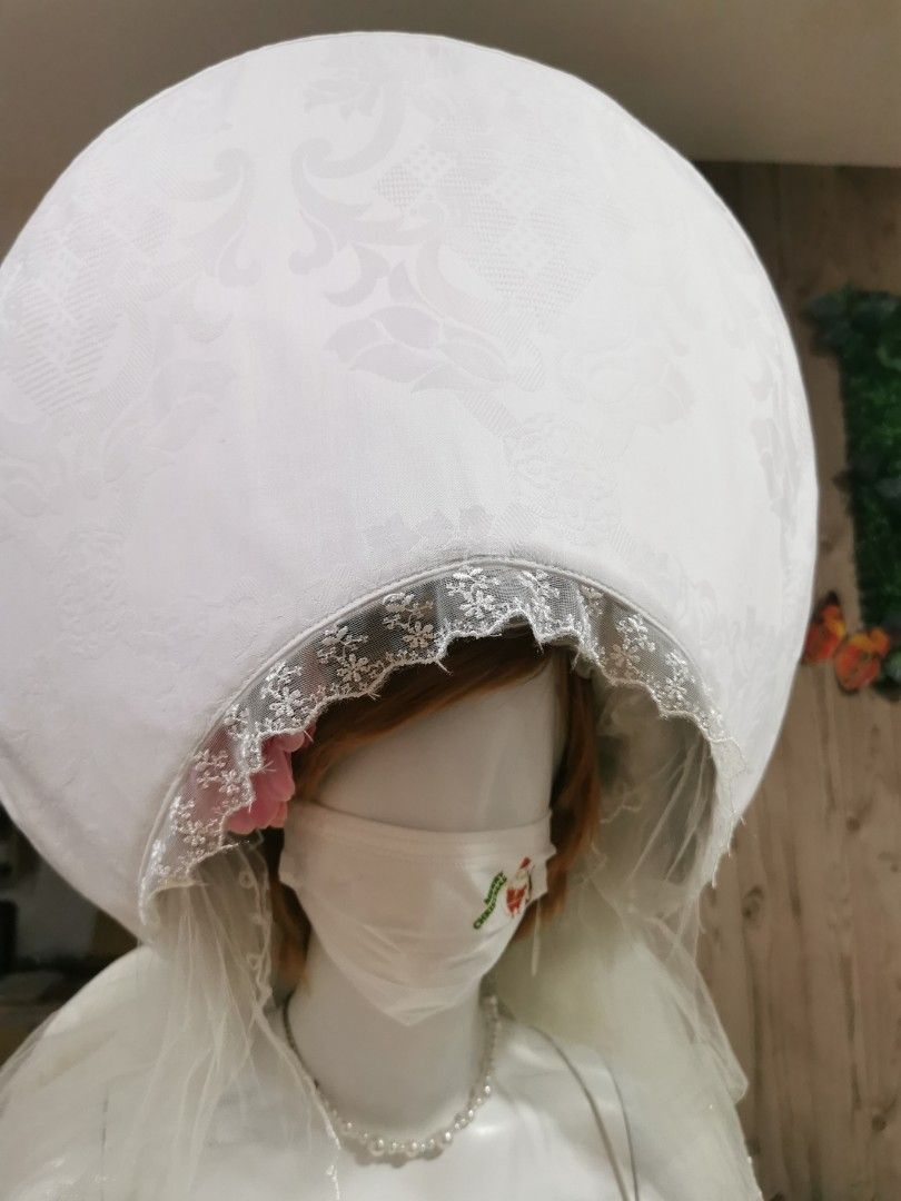 Japanese Wedding Shiromuku kimono hood Wataboshi, Women's Fashion ...
