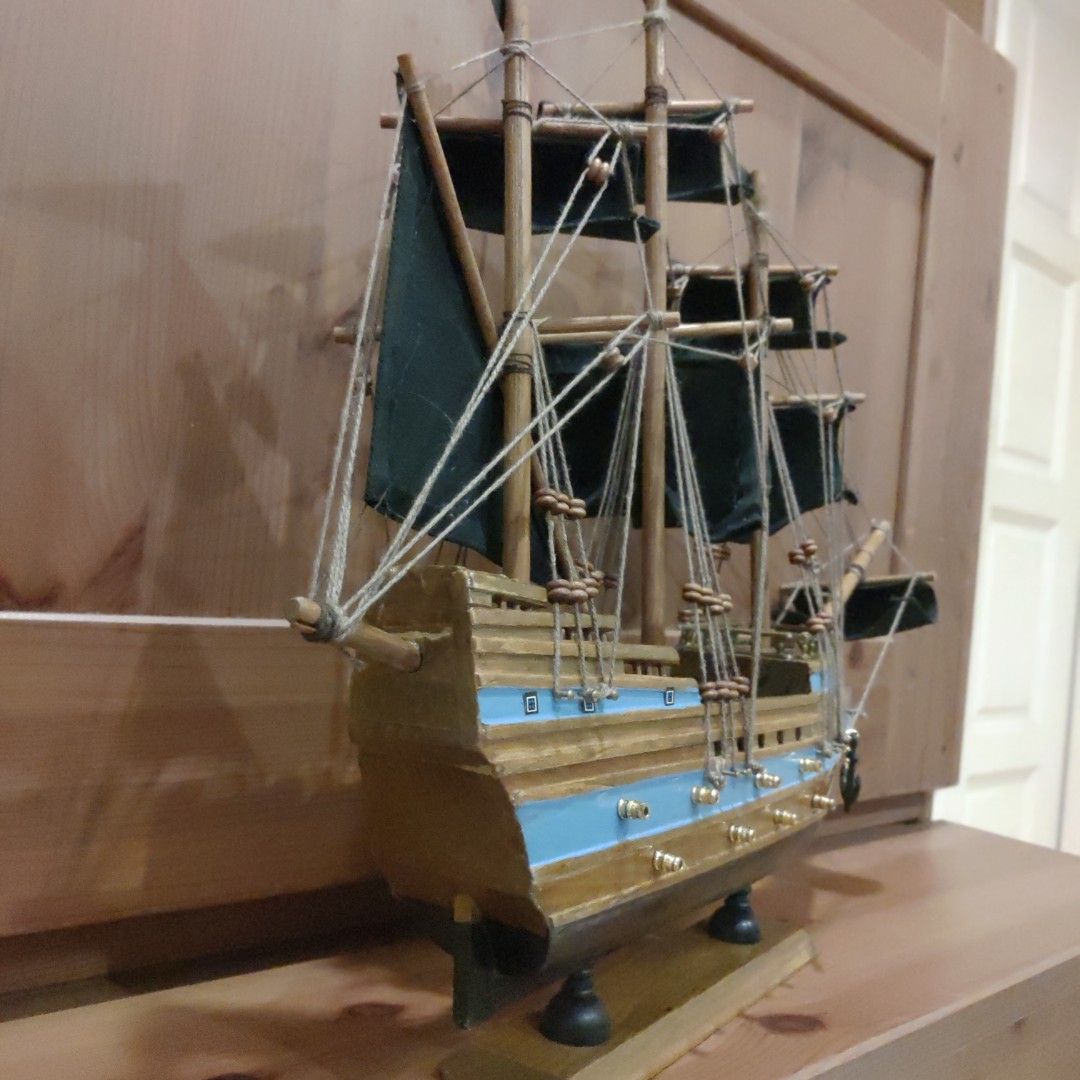 Jotun Black Sail Vessel Ship Model., Furniture & Home Living, Home ...