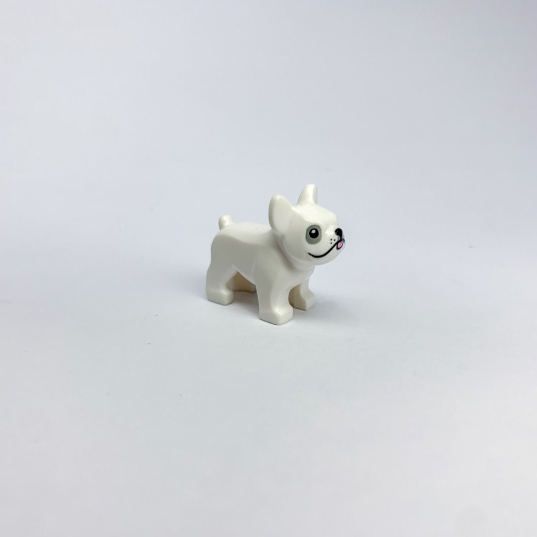 Lego Dog, French Bulldog with Black Eyes, Nose, Mouth, Bright Pink ...