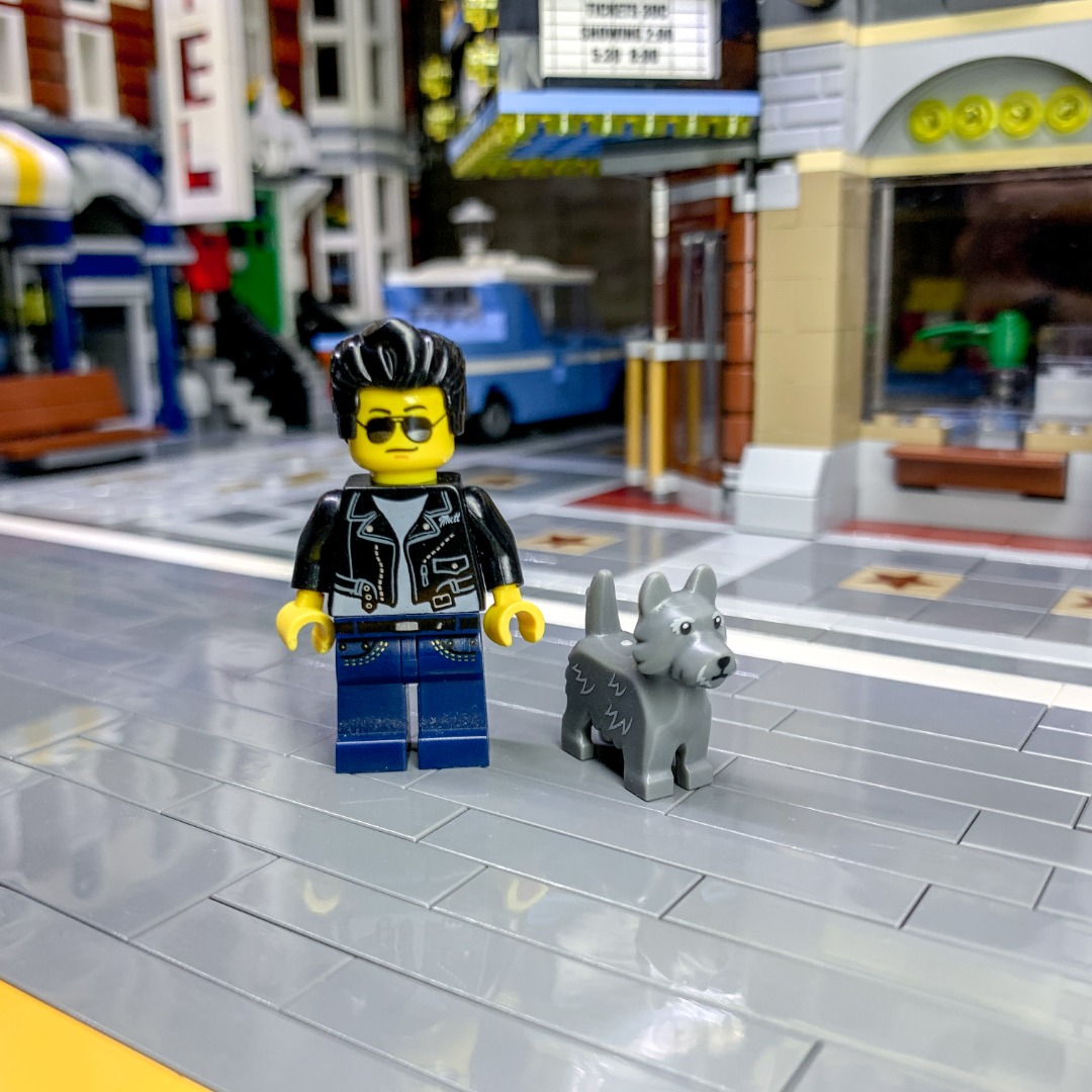 Lego Dog, Terrier with Black Eyes and Nose and Light Bluish Gray Fur ...