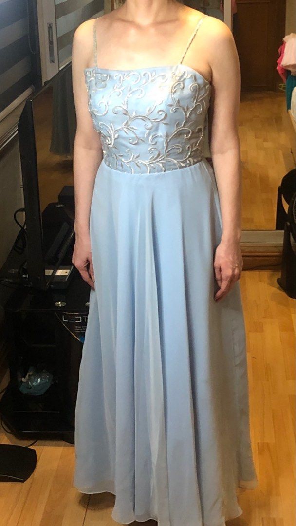 Light Blue Gown, Women's Fashion, Dresses & Sets, Evening dresses ...