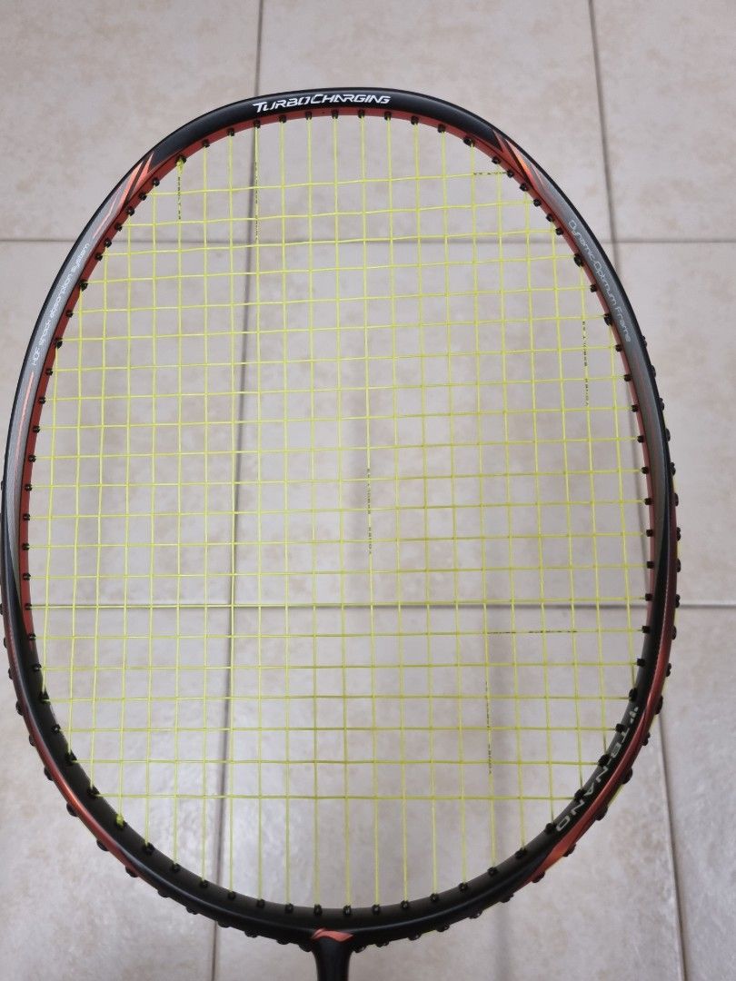 Li-ning badminton racket Turbocharging 75C, Sports Equipment, Sports ...
