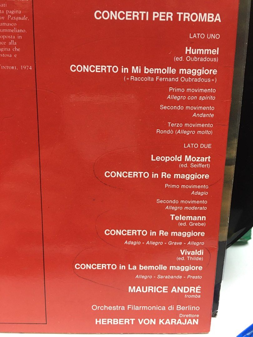LP classical : Karajan + Maurice Andre ( Trumpet ) - Trumpet Concerto s ...