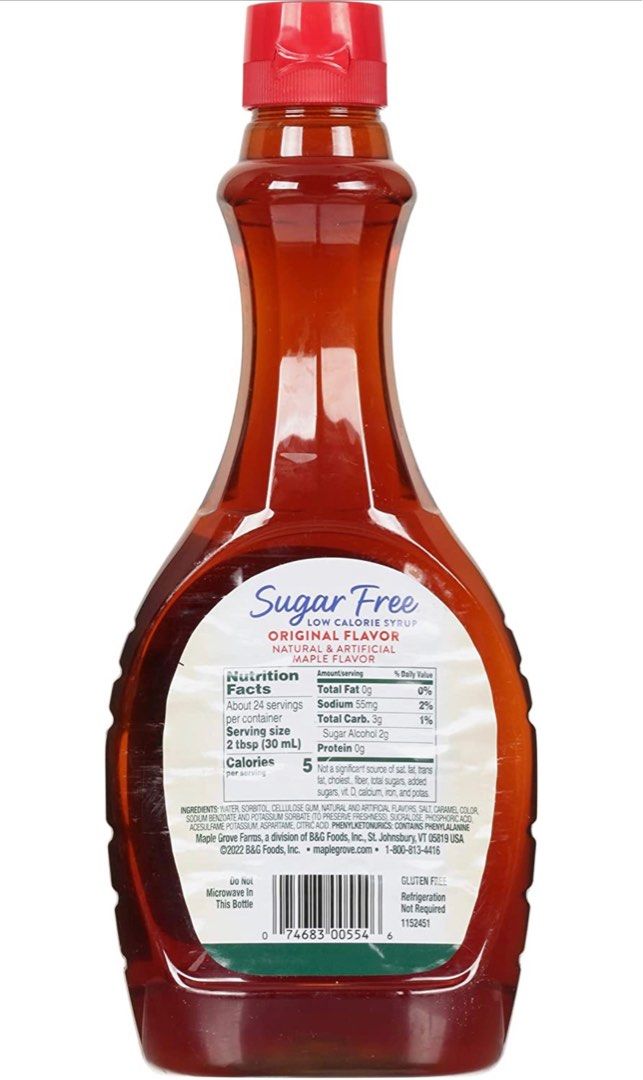 710ml Maple Grove Farms Sugar Free Maple Syrup, Food & Drinks, Packaged ...