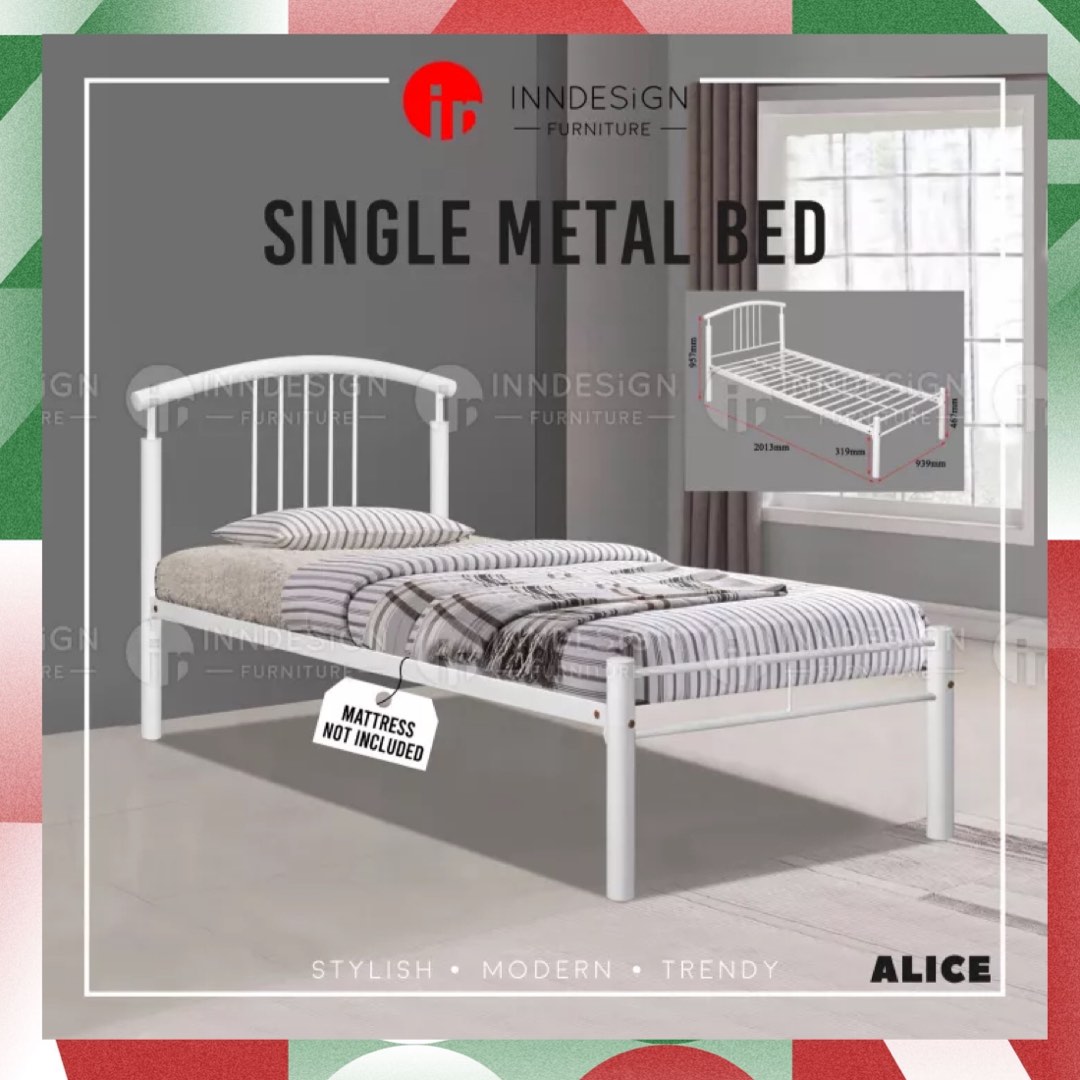 metal bed single size metal bed frame bedframe, Furniture & Home Living ...