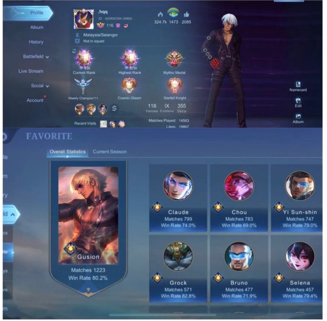 Mobile Legends Account Ex 2K glory, Video Gaming, Gaming Accessories ...