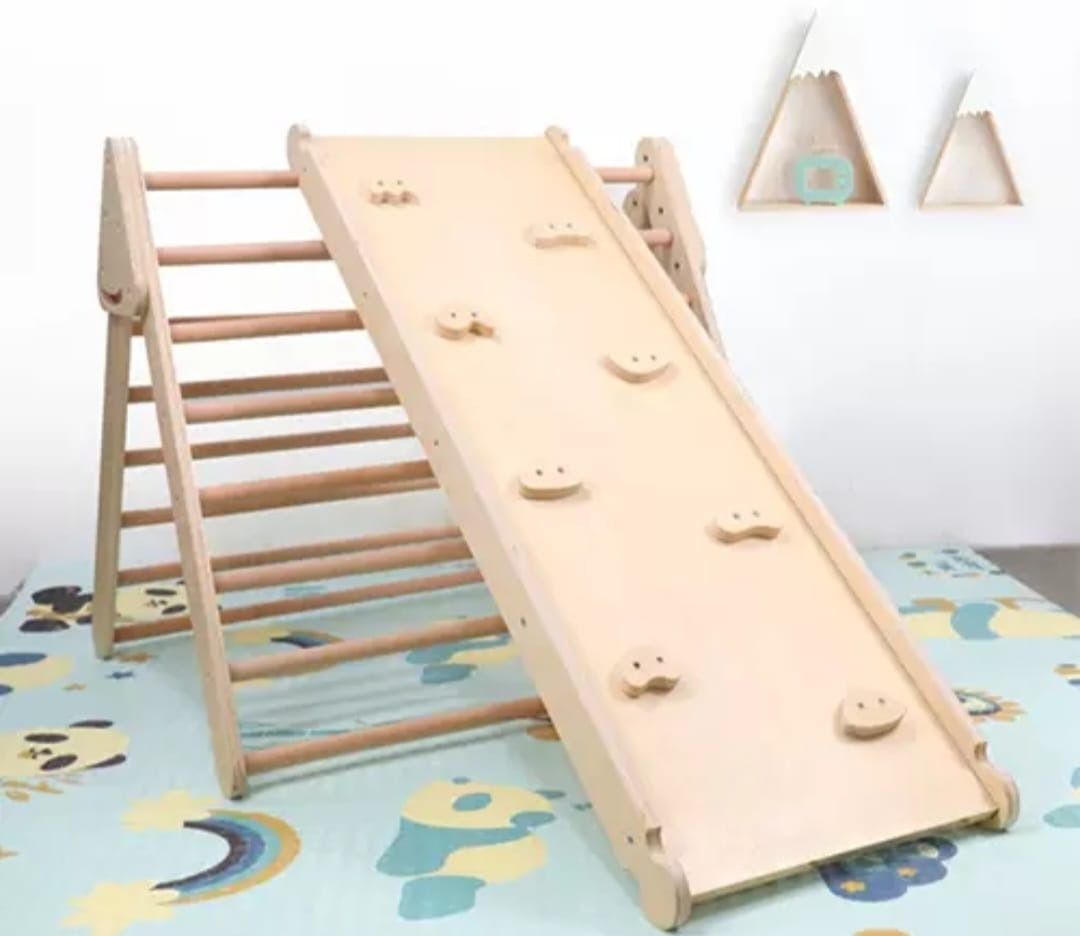 Montessori Pikler Triangle Playground with double sided ramp, Babies ...