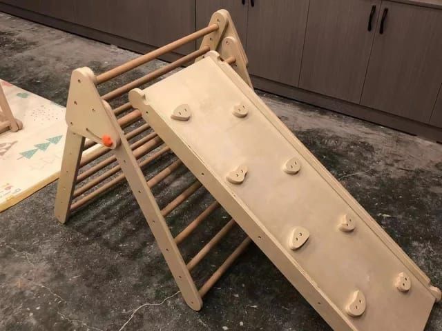 Montessori Pikler Triangle Playground with double sided ramp, Babies ...