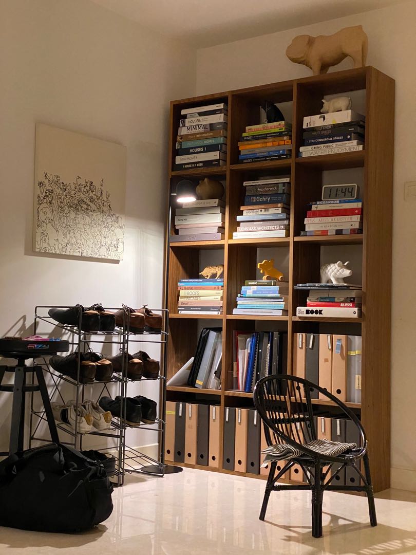 Muji walnut bookshelves, Furniture & Home Living, Furniture, Shelves ...