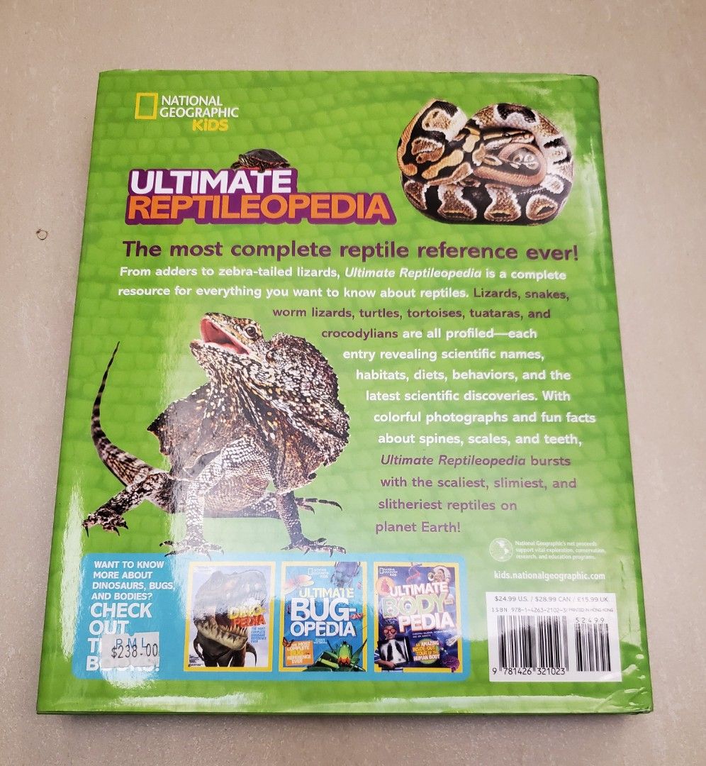 National Geographic Kids - Ultimate Reptile-opedia, 興趣及遊戲, 書本 & 文具, 小說及 ...