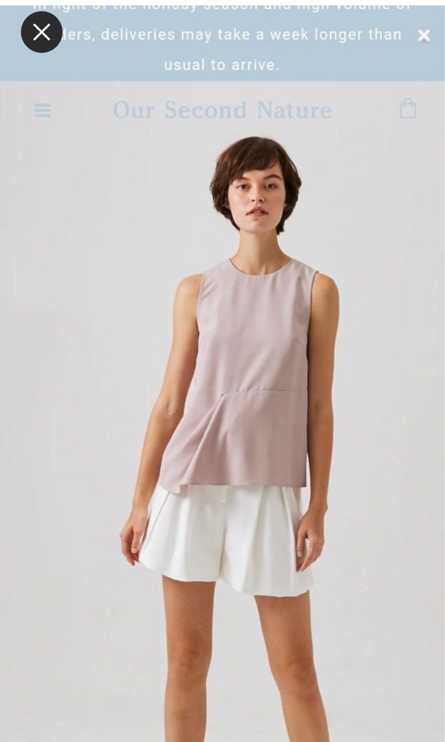 OSN side drape top, Women's Fashion, Tops, Sleeveless on Carousell