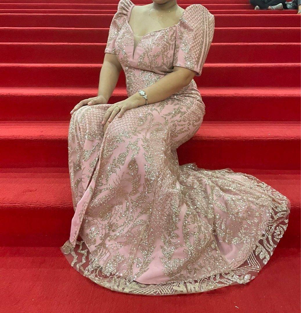 Pink Filipiniana, Women's Fashion, Dresses & Sets, Evening dresses ...
