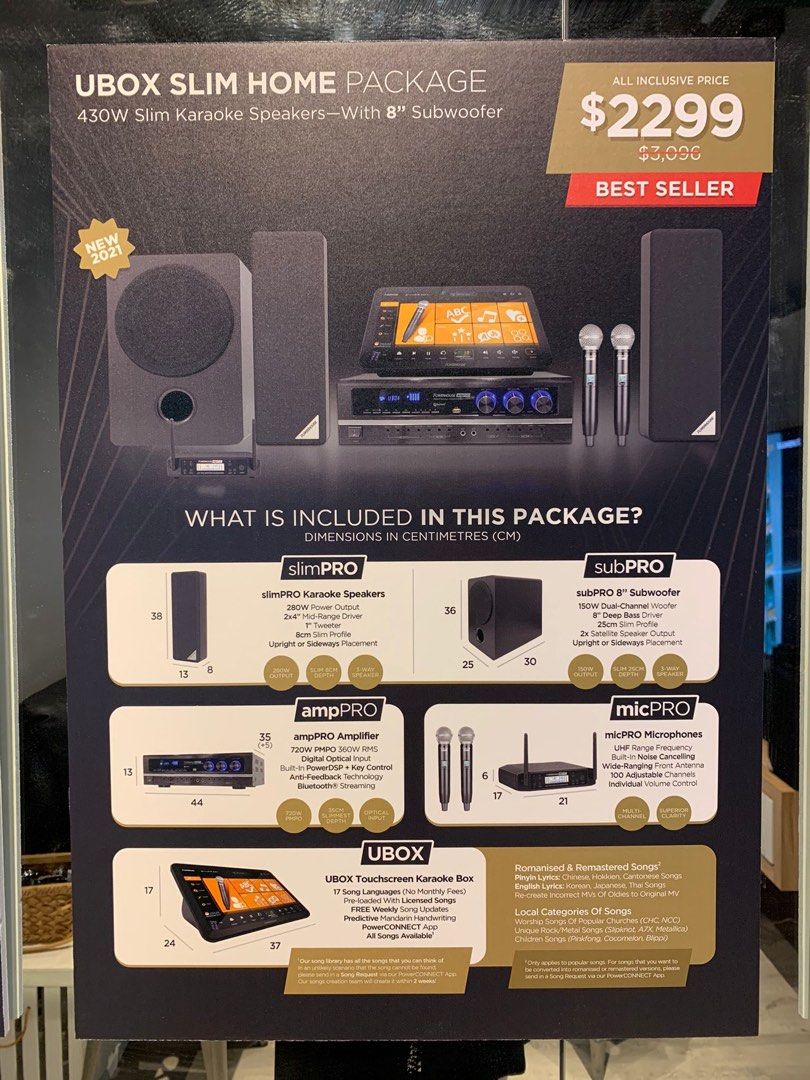 Powerhouse Ubox Slim Home Package KTV system, TV & Home Appliances, TV ...