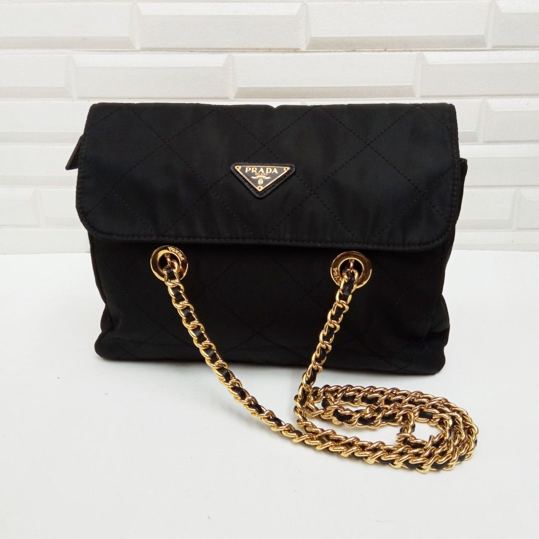 Prada Quilted Nylon Chain Shoulder Bag On Carousell