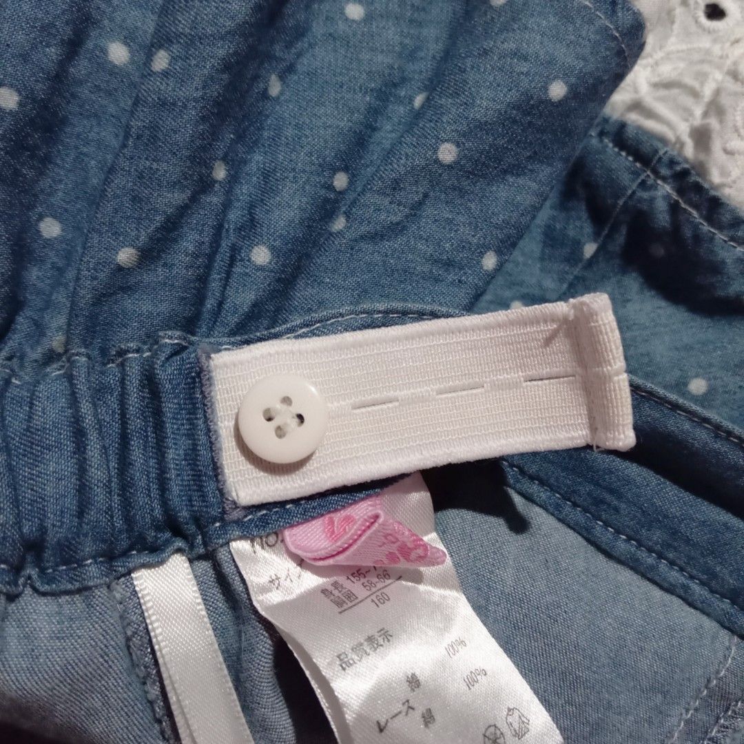 Preloved SKIP ANGEL Soft-Denim Lolita Layered Polkadot Skirt, Women's ...