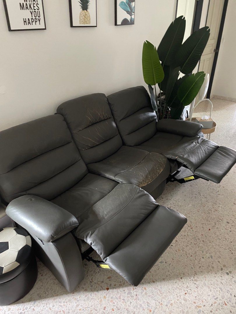 Recliner Sofa PVC leather, Furniture & Home Living, Furniture, Sofas on ...