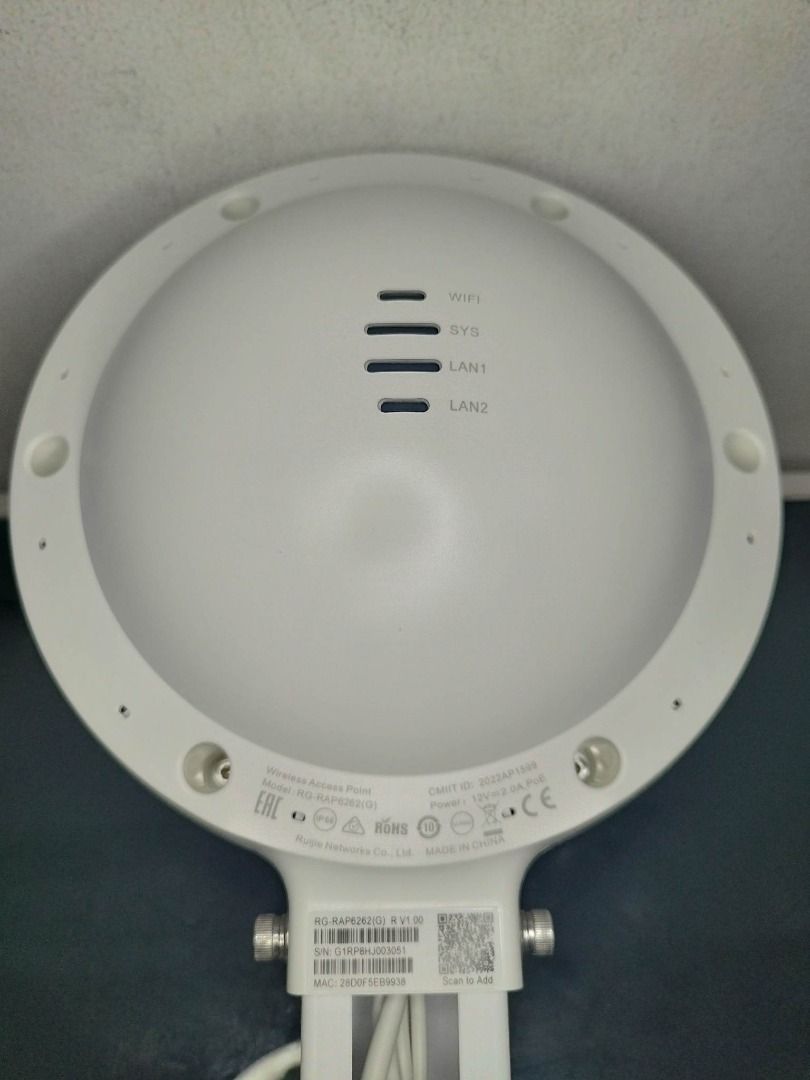 RUIJIE/REYEE (RG-RAP6262(G)) AX1800 Dual Band Outdoor Wi-Fi 6 Access ...