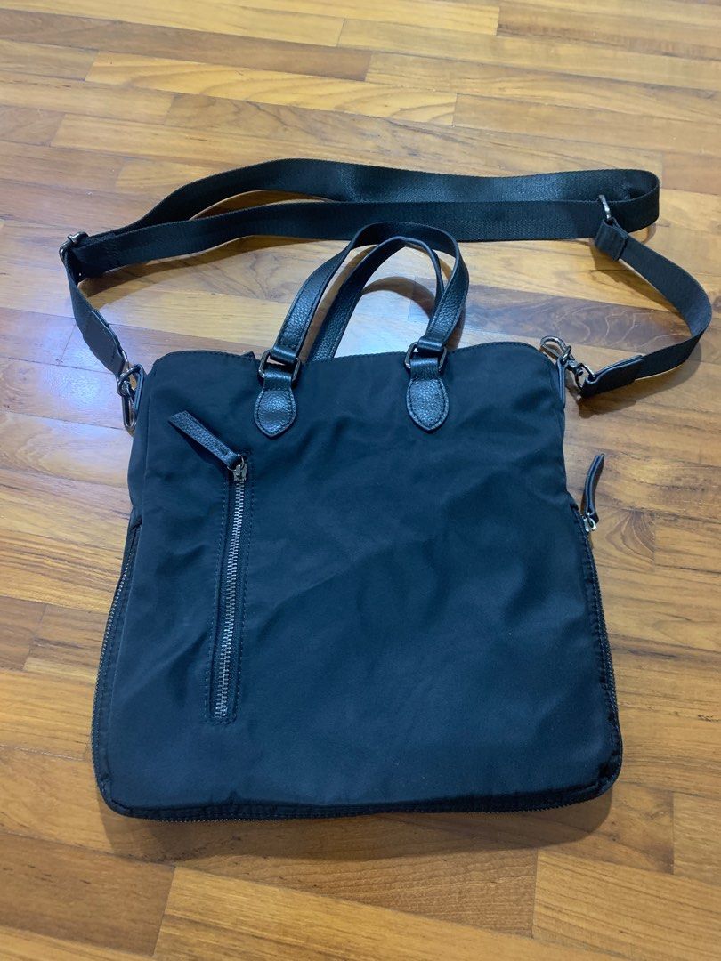 SEMBONIA LEATHER TRIM NYLON SHOULDER BAG, Women's Fashion, Bags & Wallets, Shoulder Bags on ...