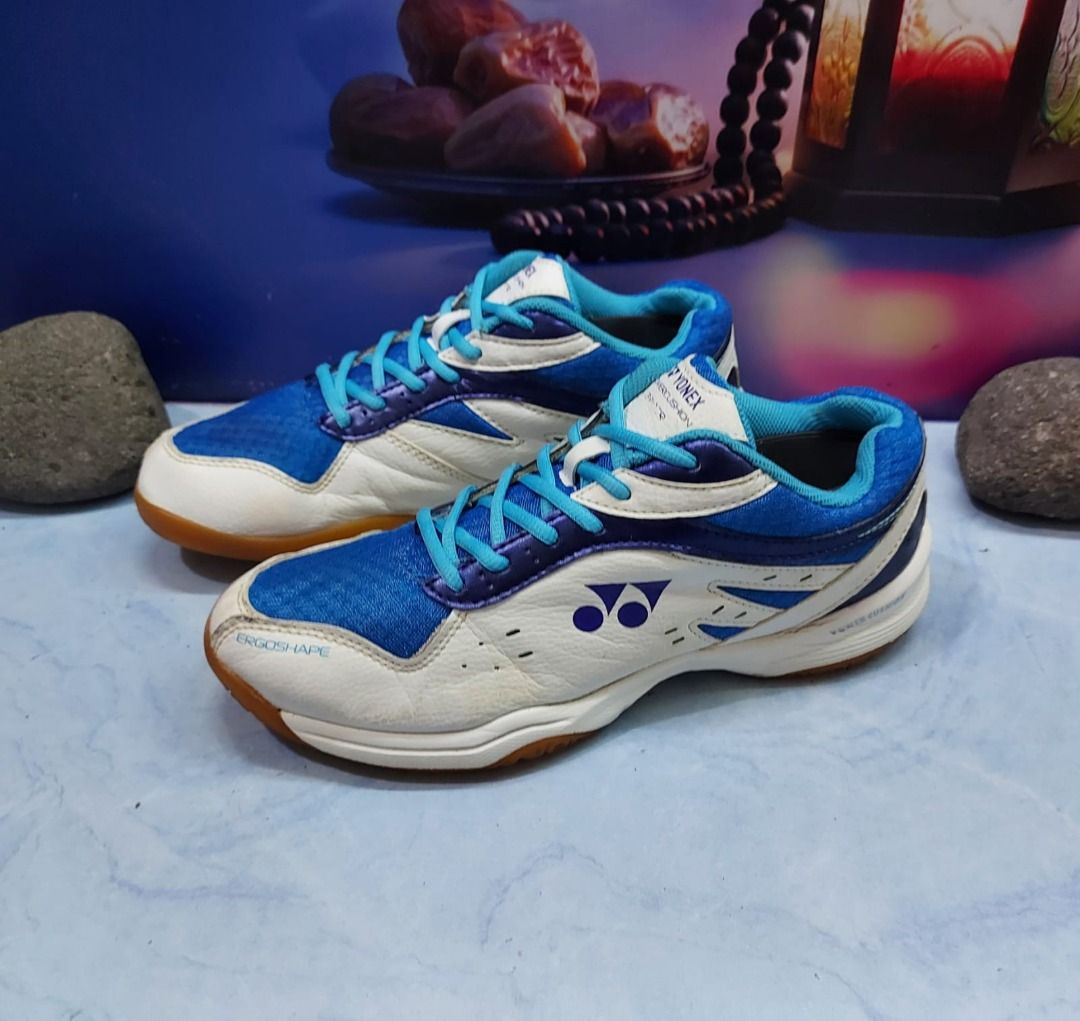 Sepatu badminton Yonex SHB280CR White Blue Ukuran 41, Men's Fashion ...