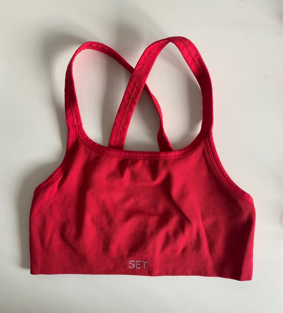 SetActive Box X Bra in Red, Women's Fashion, Activewear on Carousell