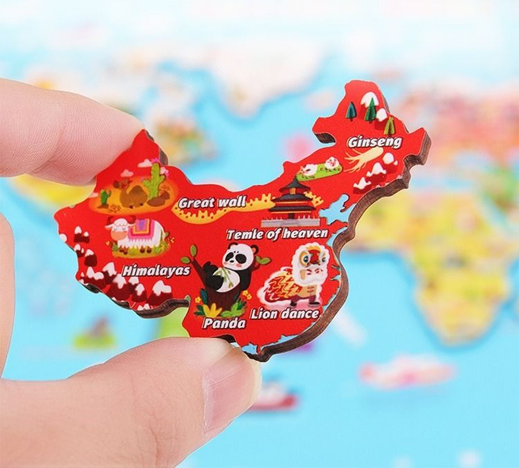 [SG Seller] Magnetic World Map Geographic and Fun Facts for Children ...