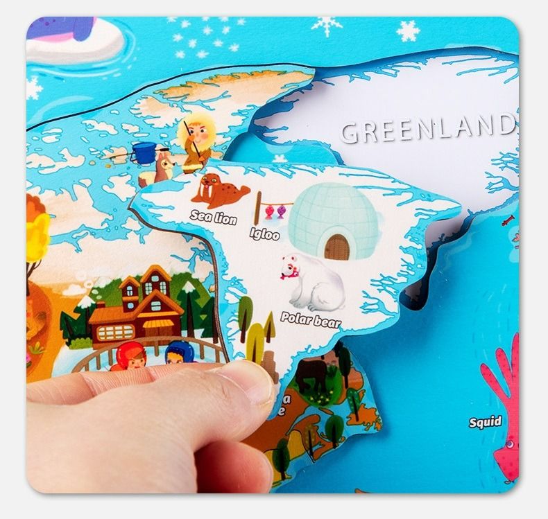 [SG Seller] Magnetic World Map Geographic and Fun Facts for Children ...