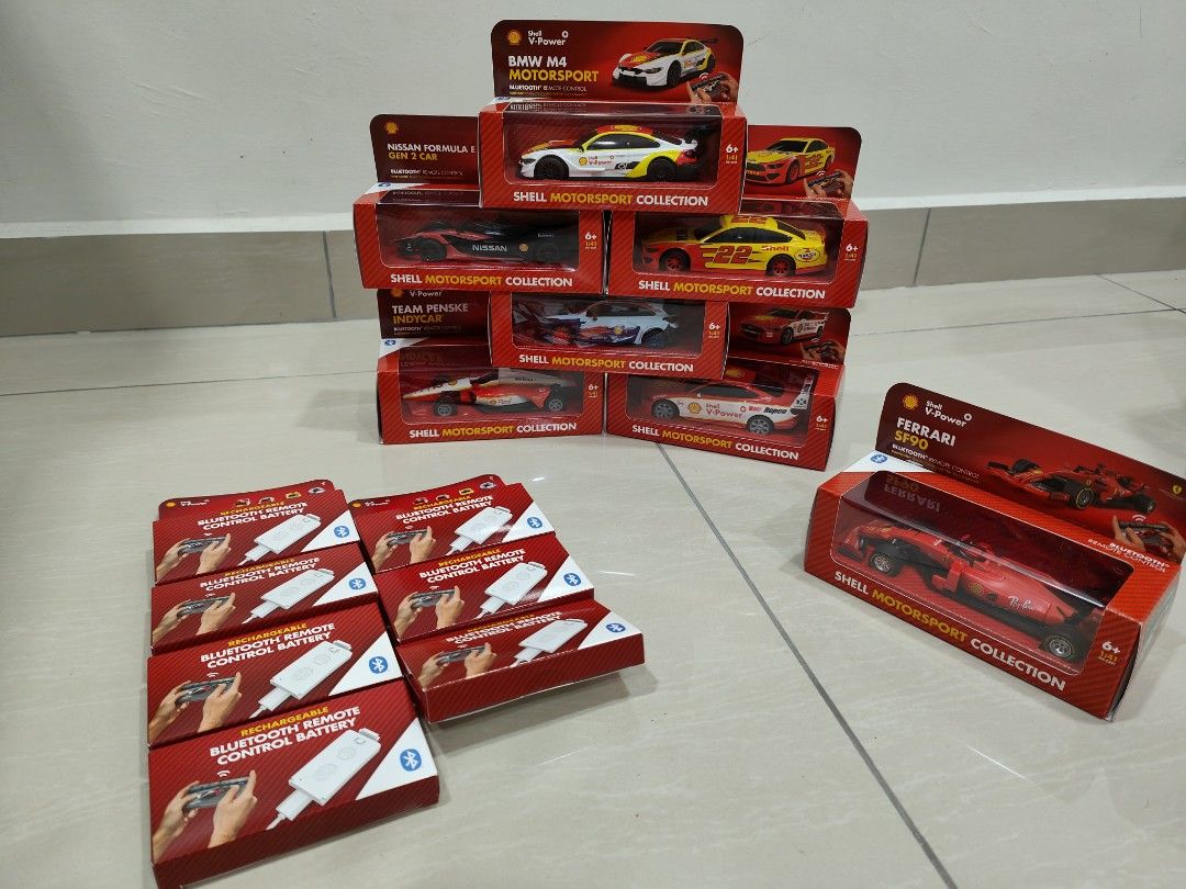 Shell remote control car full set, 7 cars + 7 Bluetooth batteries ...