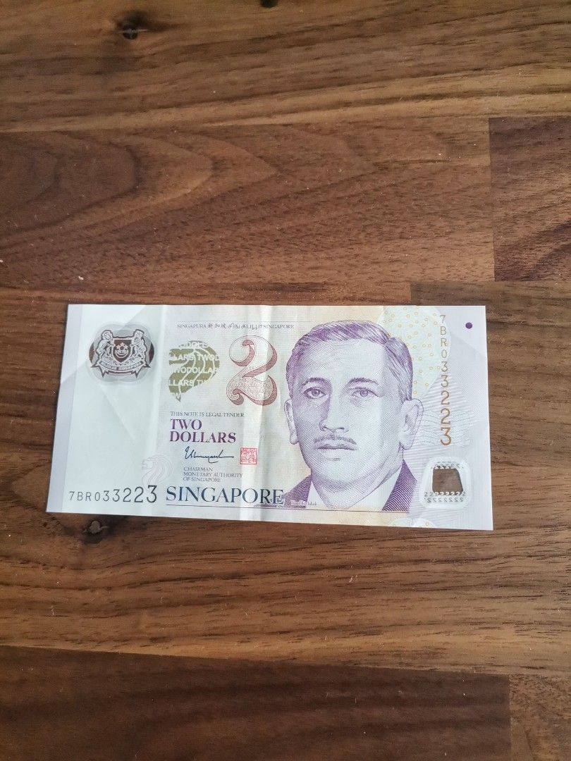 Singapore 2-Dollar Note with Nice number SG, Hobbies & Toys, Memorabilia & Collectibles ...