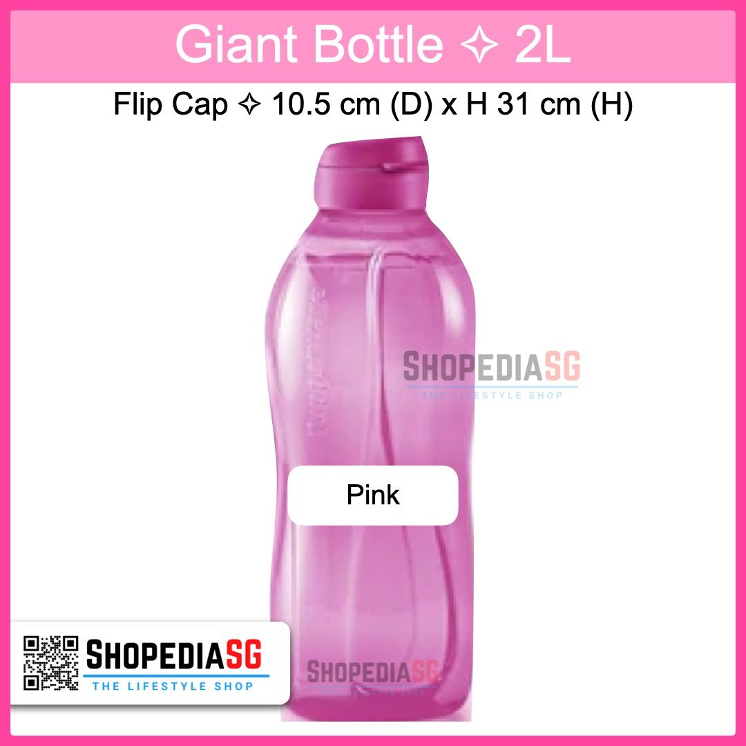 [SSG] Giant Water Bottle 2L Flip Cap BPA Free Liquid Tight 100% Authentic Tupperware Eco Bottle ...