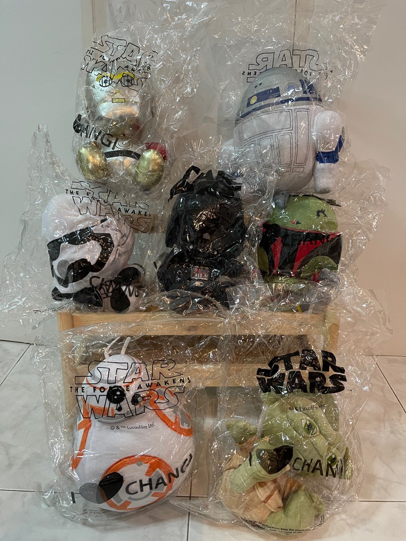 STAR WAR SOFT TOYS PLUSHIES (Original Changi Collection Set of 7 Sealed ...