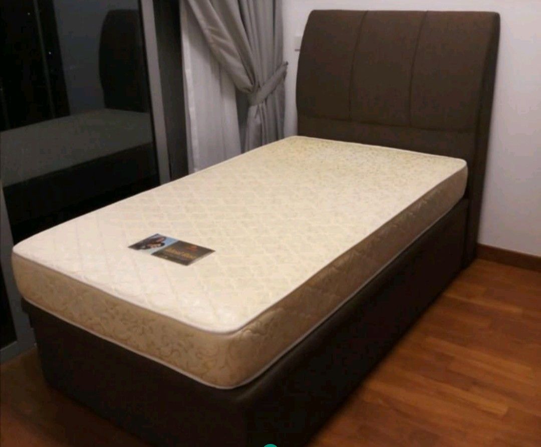 Super Single Storage Bed with Mattress, Furniture & Home Living ...