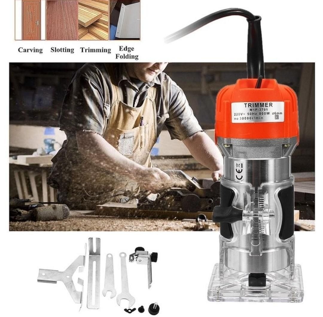 T976 220V 800W 1/4'' 30000RPM Electric Hand Trimmer Router Edge Wood ...