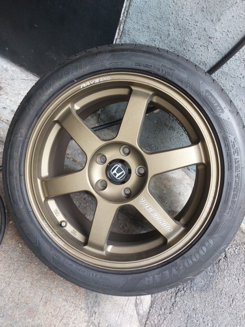 TE37 replica rims, Car Accessories, Tyres & Rims on Carousell