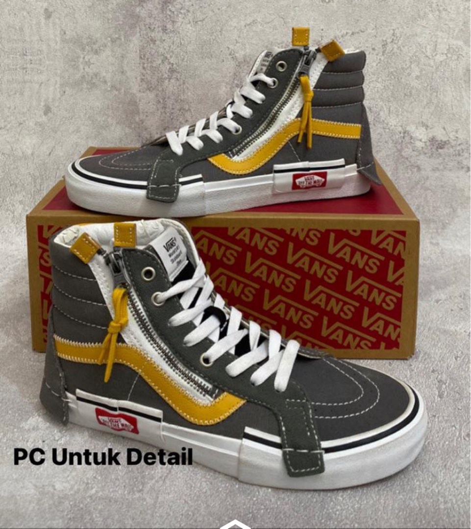 Vans Cut and Paste SK8 Hi Pewter Mango Mojito, Fesyen Pria, Sepatu ...