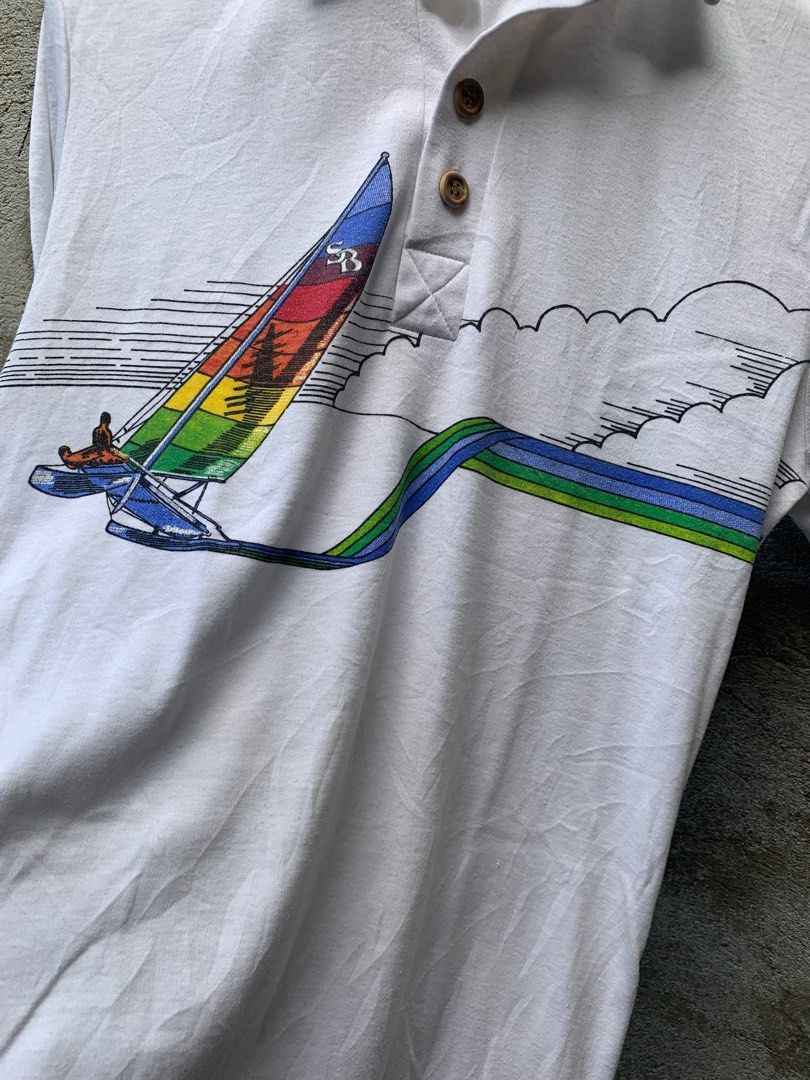 Vintage 1990s Sun Britches Button Up Tee, Men's Fashion, Tops & Sets ...